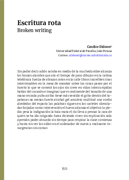 Escritura rota. Broken writing - Revista F-ILIA - Investigación, Arte y ...